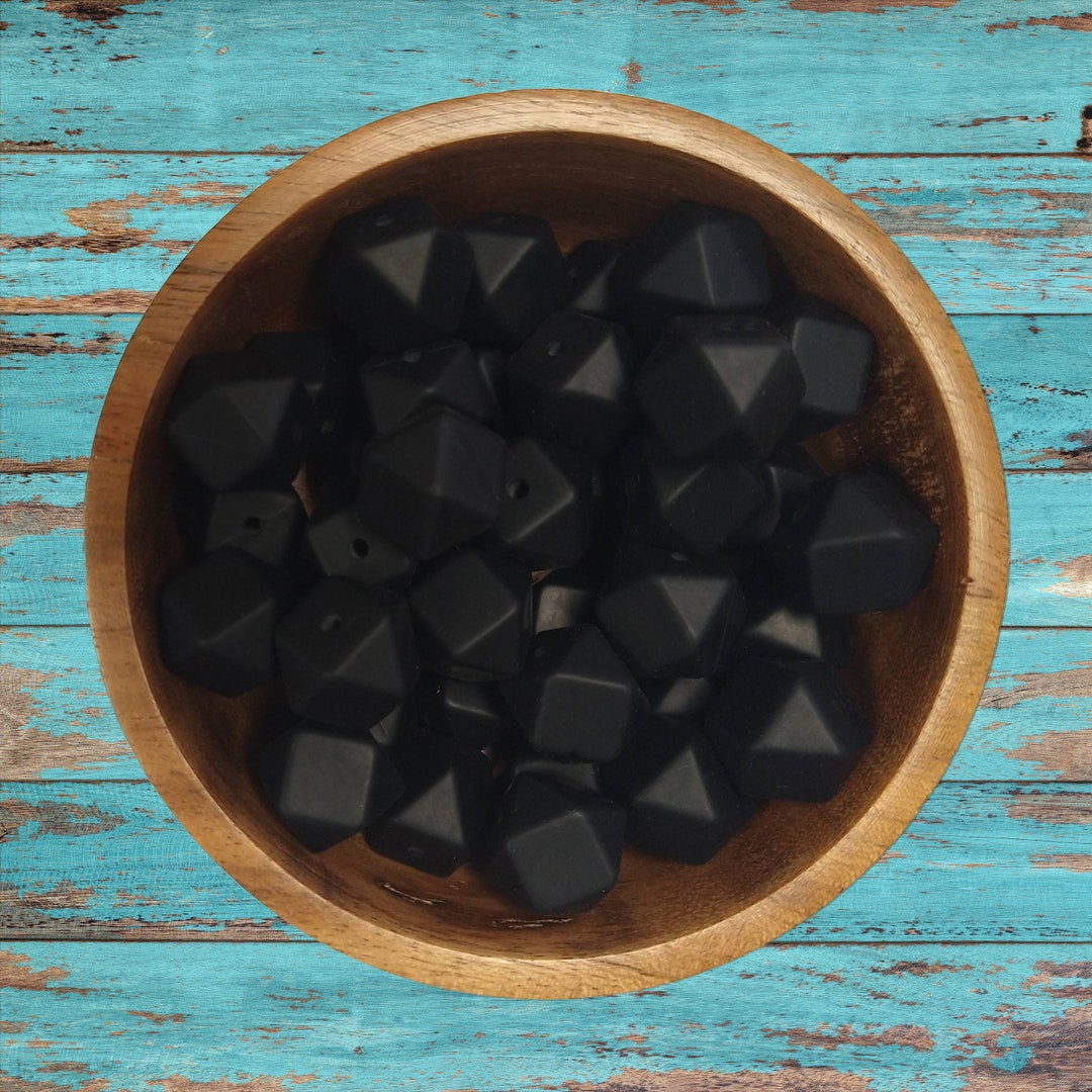 14mm Black Hexagaon Beads Tetradecahedron 14 Sided Silicone - Etsy