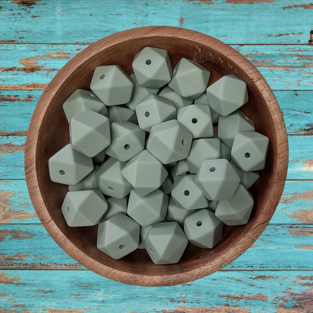 14mm Moody Green Hexagon Silicone Beads Tetradecahedron 14 - Etsy