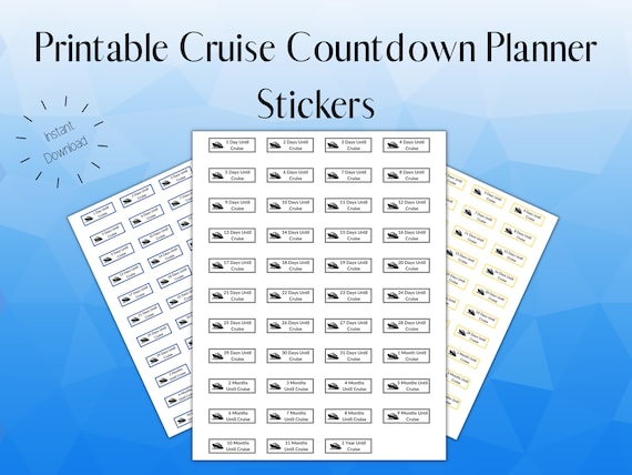 Printable Cruise Countdown Planner Stickers - Etsy