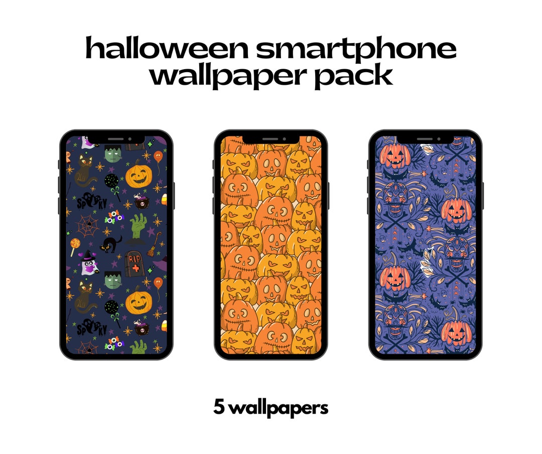 Halloween Smartphone Wallpaper, Spooky Season Purple and Orange ...