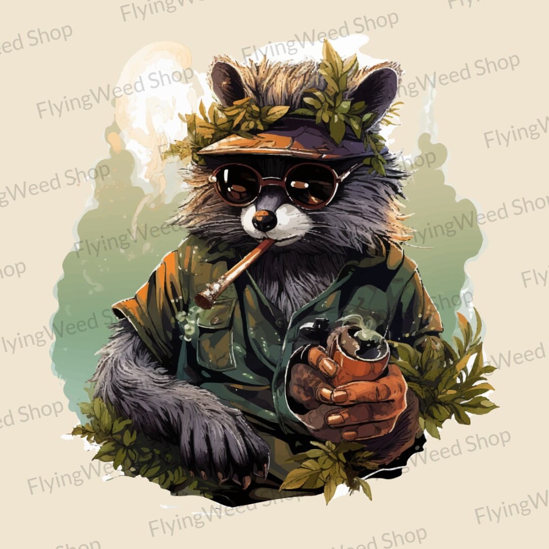 Unique Retro Smoking Raccoon Design Digital Download - Etsy