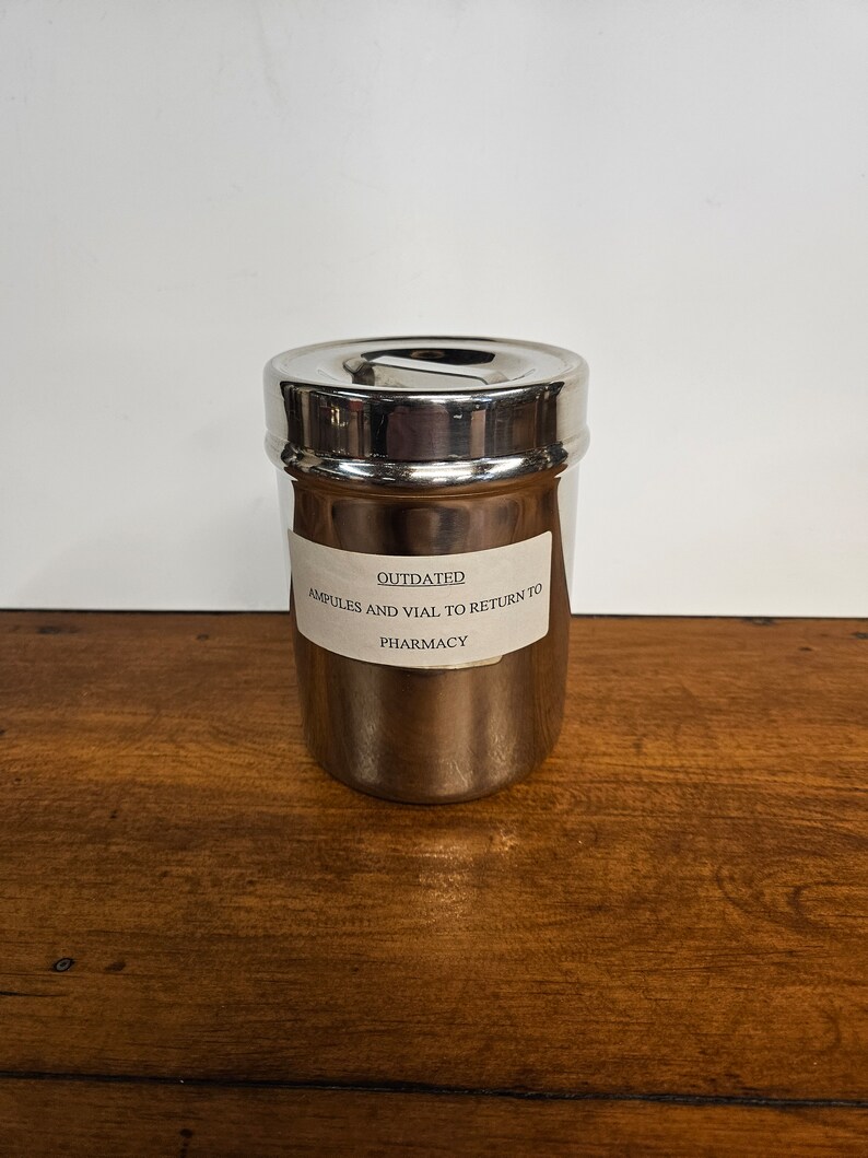1950's Set of Medical Canisters...hospital Salvage...18/8 Stainless ...