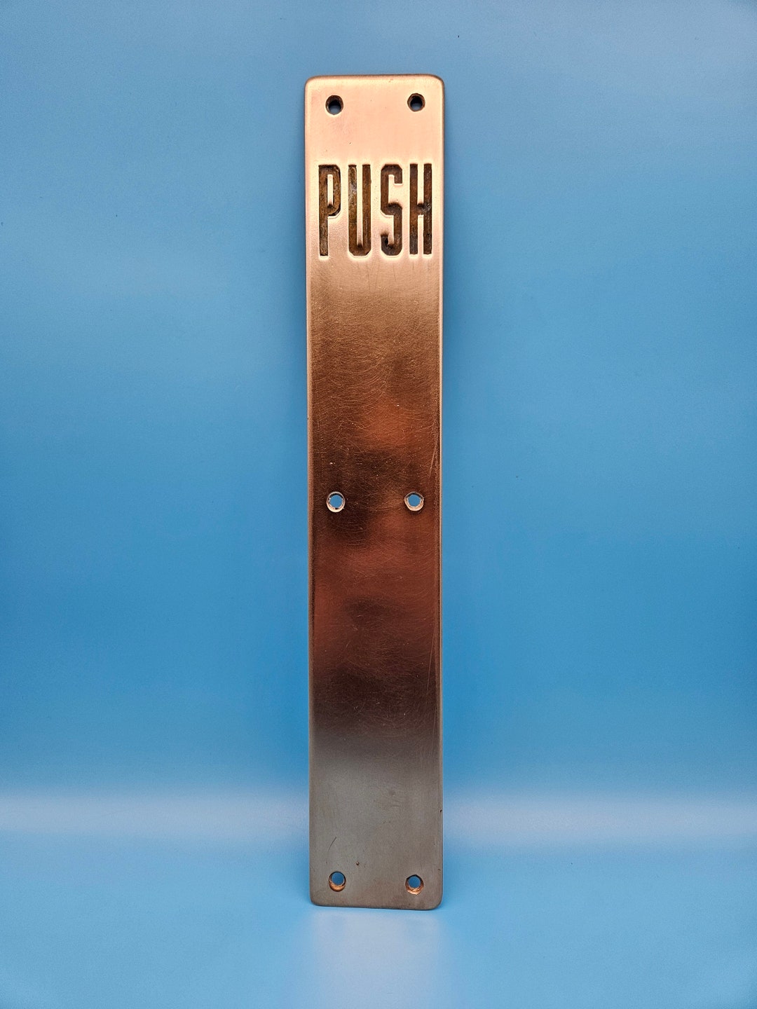 1930's Original Solid Brass Door Push Plate Salvaged - Etsy