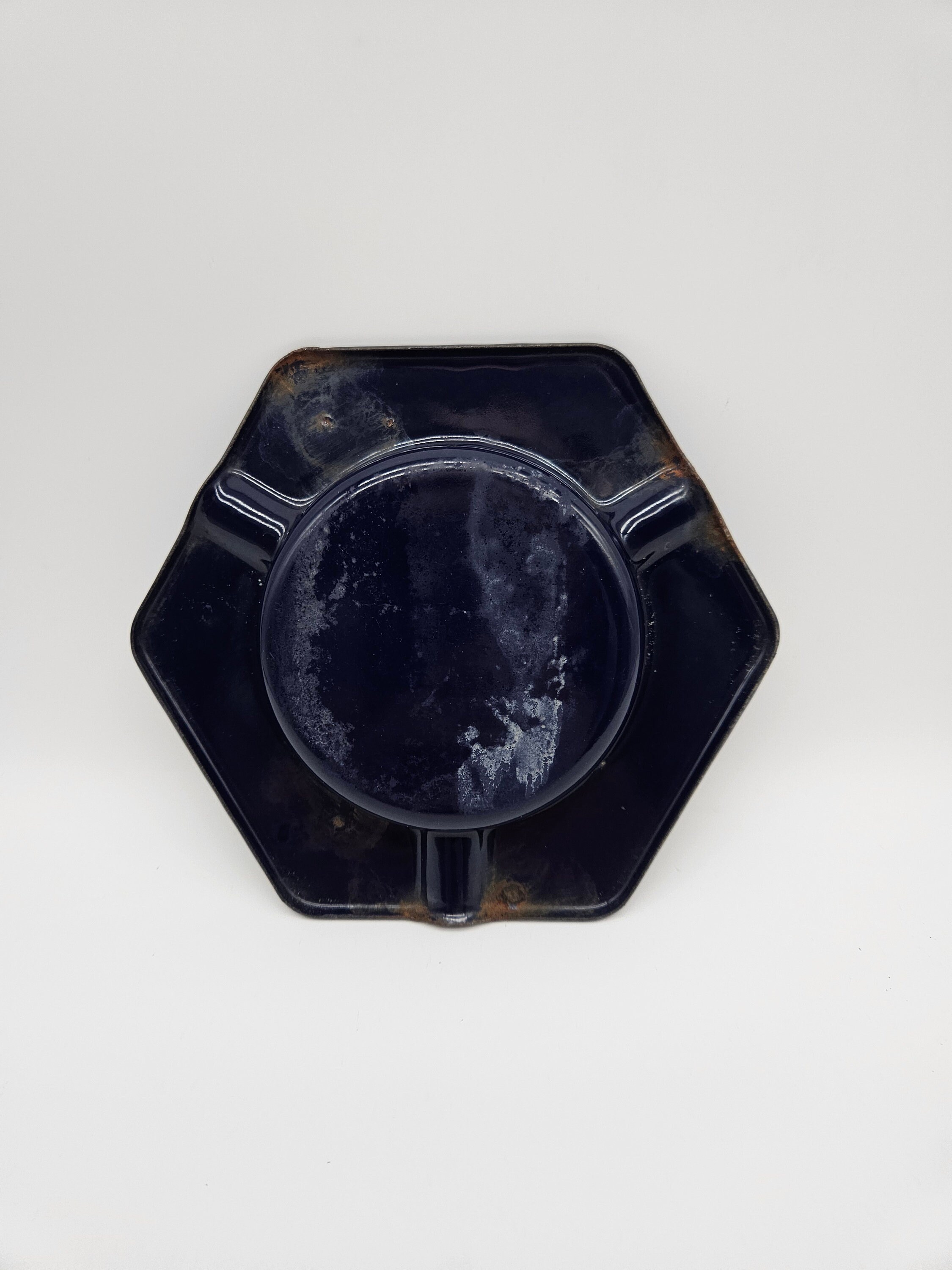 1940's Molson Porcelain Ashtray...cobalt Blue...ale....porter...vintage ...