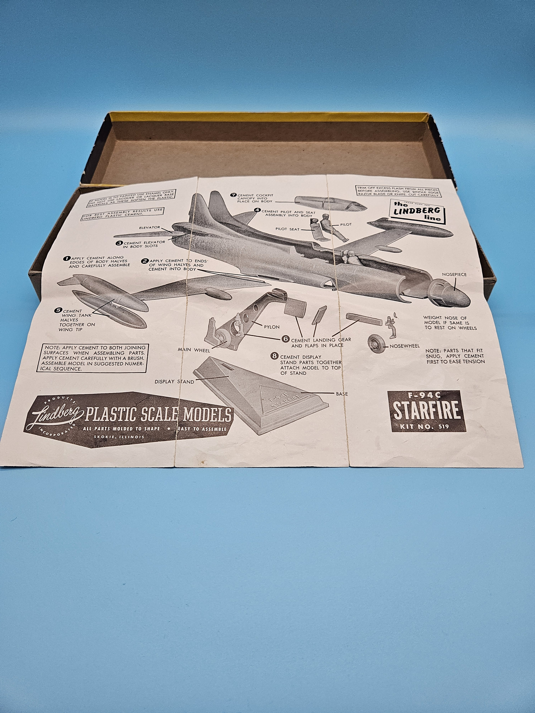 1956 Lindberg Model Kit...unbuilt...f-94c Starfire....original Kit - Etsy