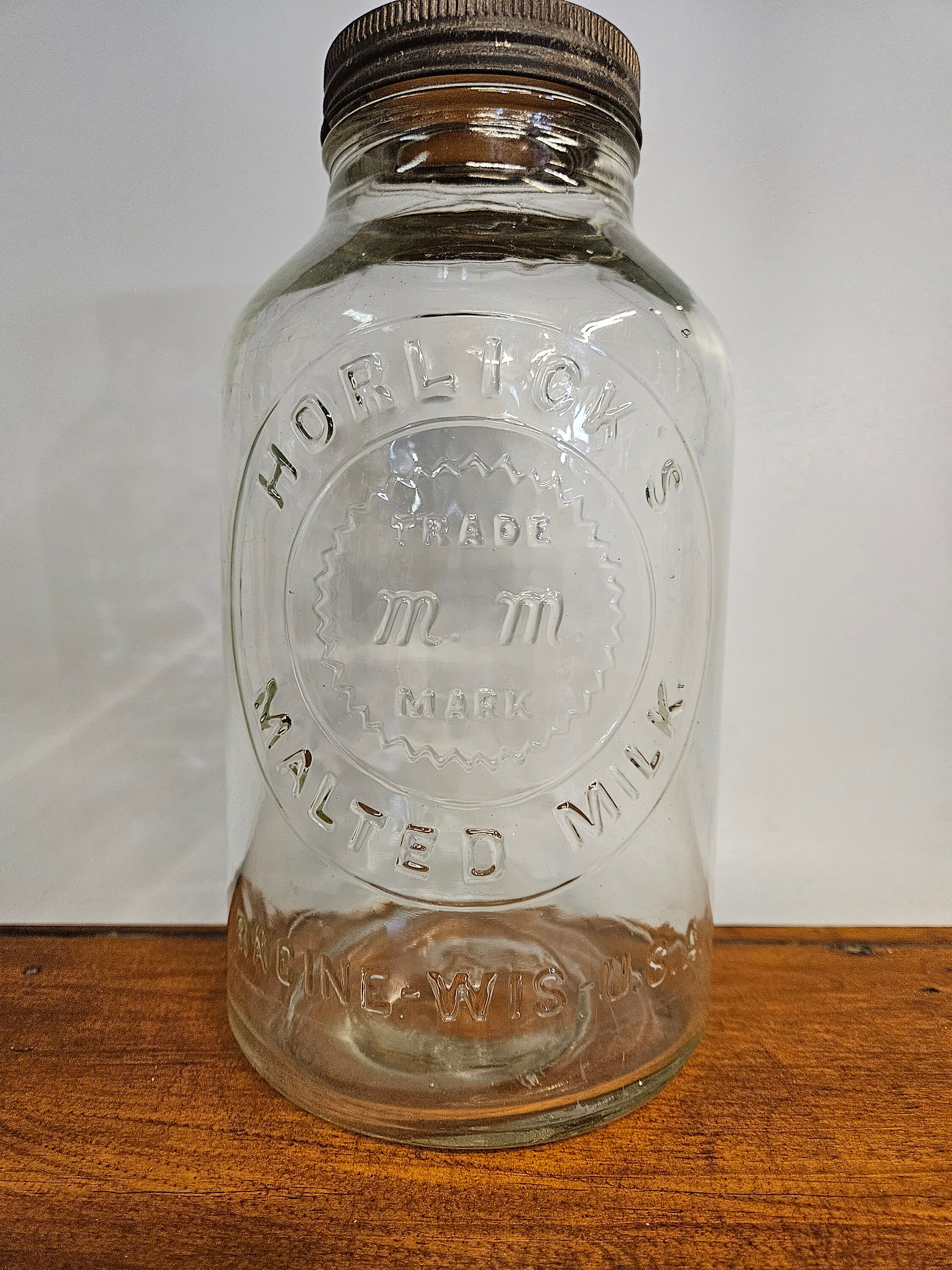 1930's Horlicks Malted Milk Bottle...one Gallon...marked Racine ...