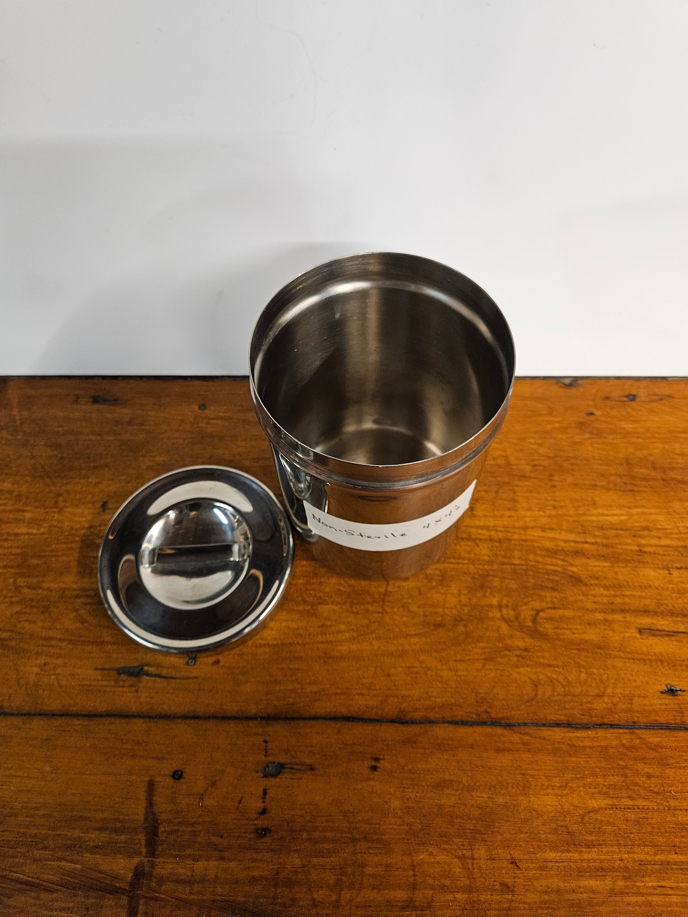 1950's Set of Medical Canisters...hospital Salvage...18/8 Stainless ...