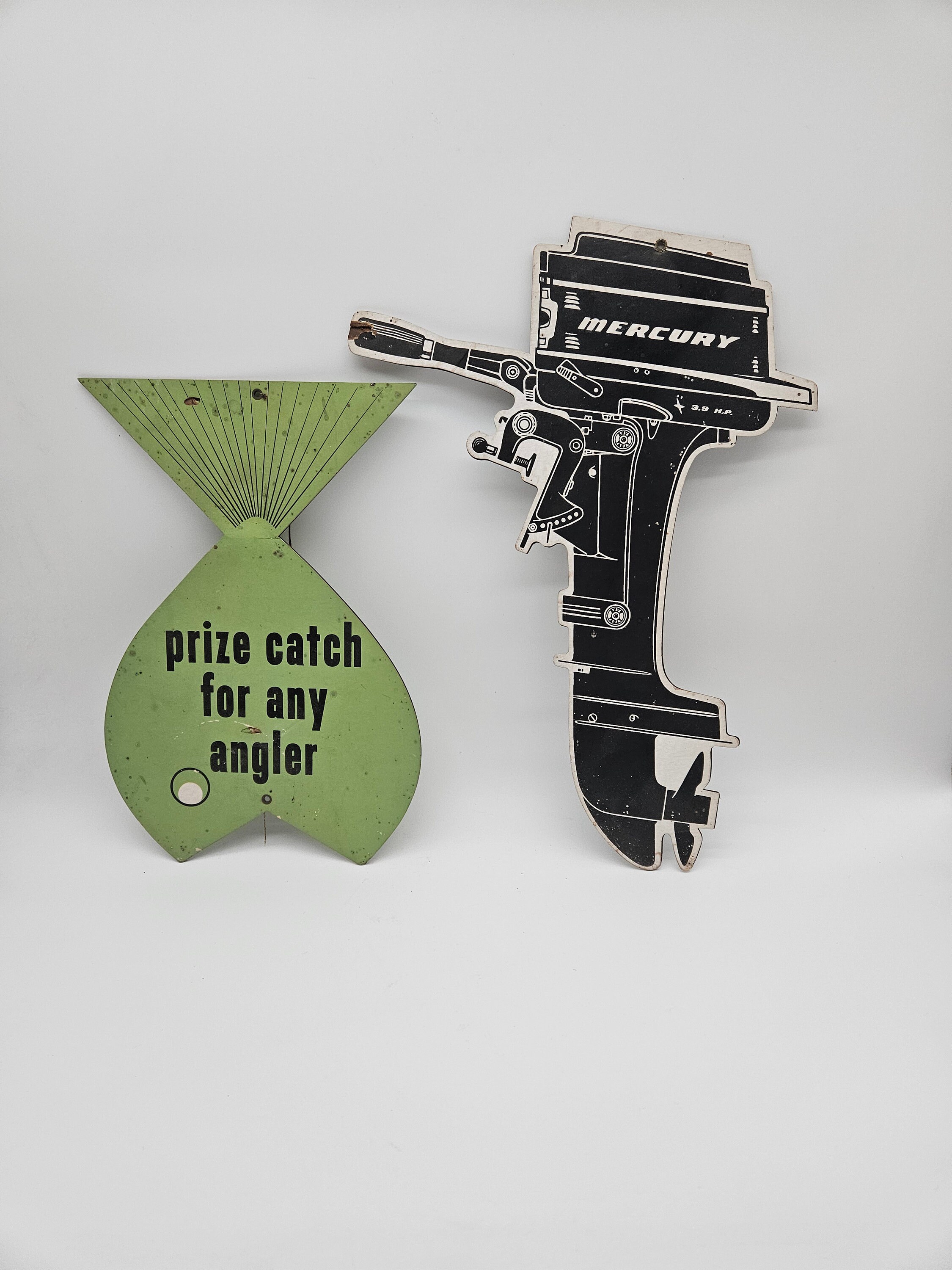 1960's Cardboard Mercury Marine Spinner Sign....die Cut Cardboard ...