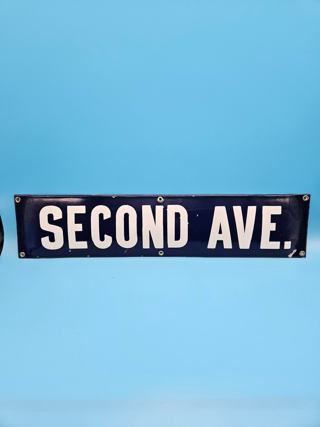 1930's Porcelain Cobalt Blue Second Ave. Original Old Street Sign - Etsy