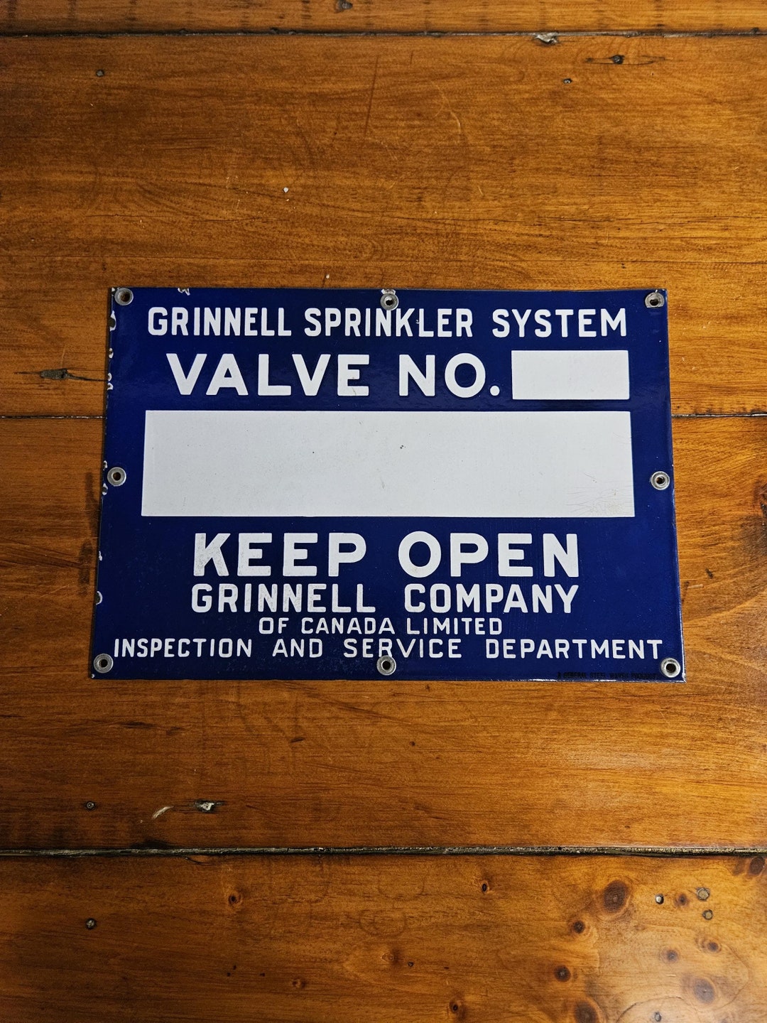 1940's Porcelain Sprinkler System Sign...grinnell Fire Sprinkler System ...
