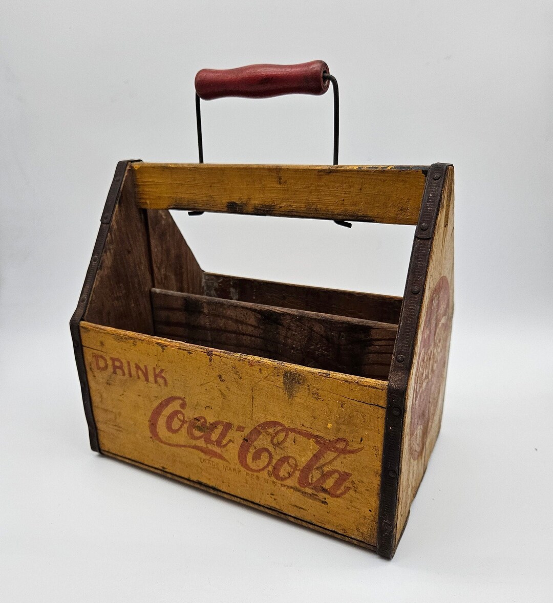 Coca-cola War Time Bottle Carrier....ww2 Original Coke Carrier...yellow ...