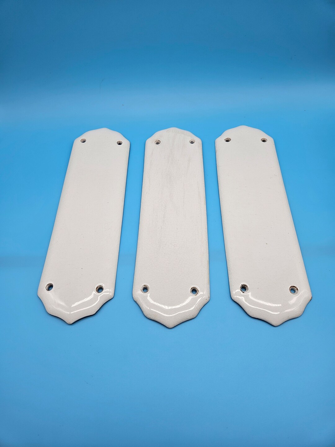 1880's Ceramic Finger Plates...victorian Door Plates...church Salvage ...