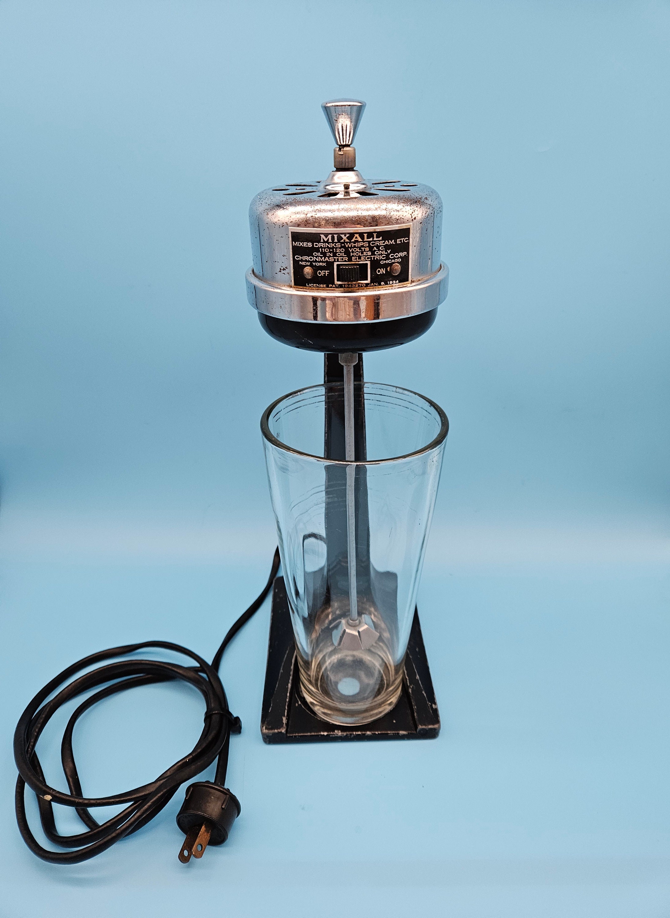 1930's mixall Drink Mixer...vintage Early Electric Bar Mixer...with ...