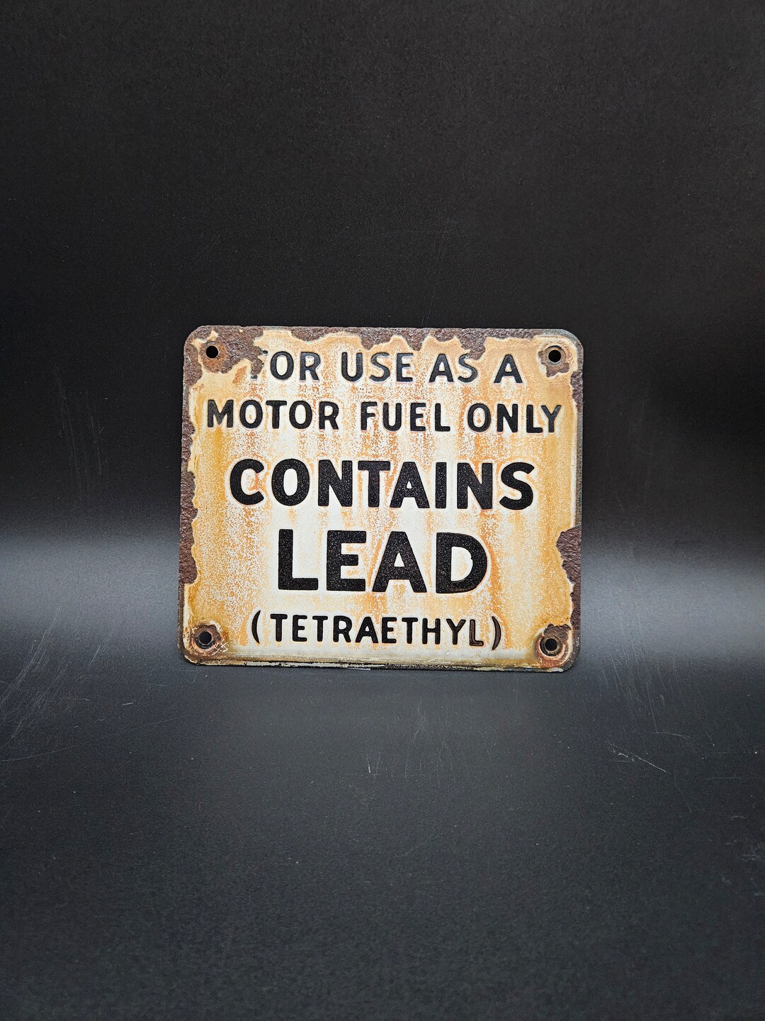 1950's Gas Pump...rusty Porcelain...contains Lead Sign...original - Etsy