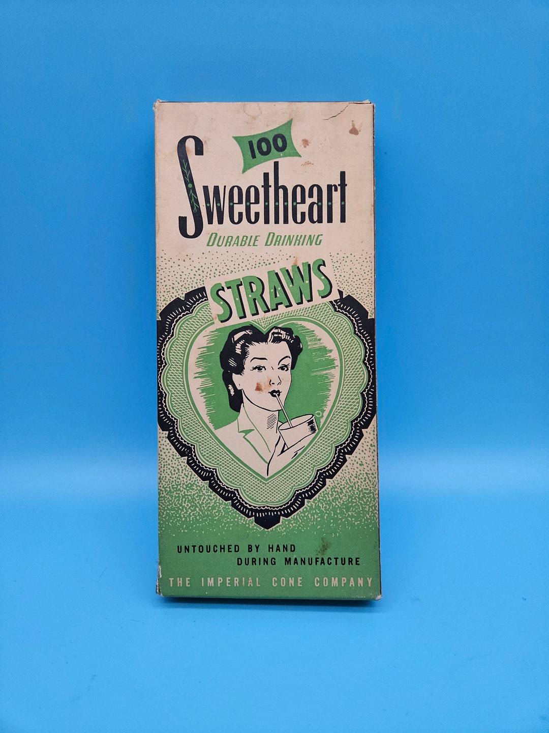 1930's N.O.S. Sweetheart Straws in Original Box...soda Fountain Salvage ...