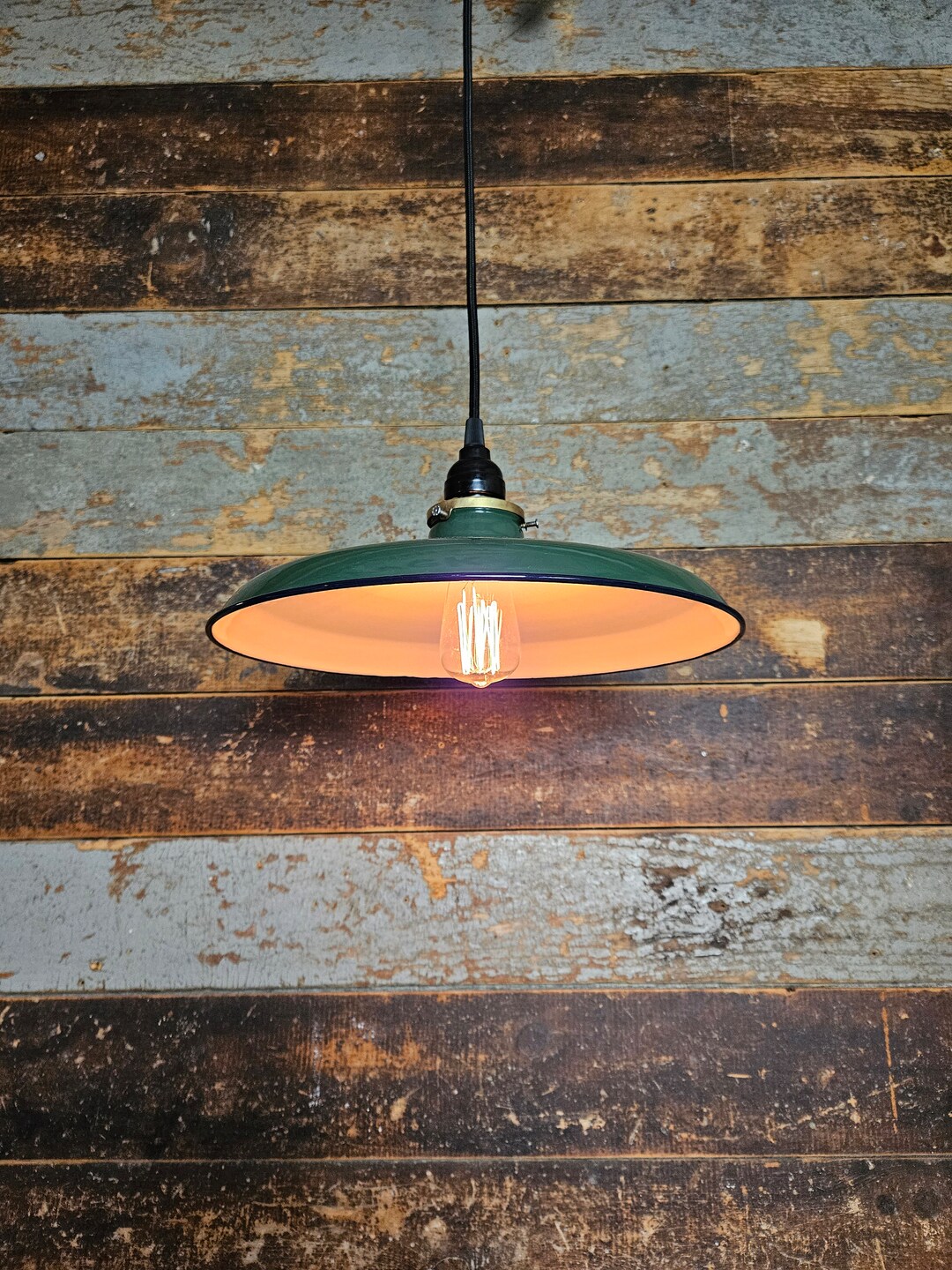 1940's Porcelain Service Station Pendant Light...original Vintage ...