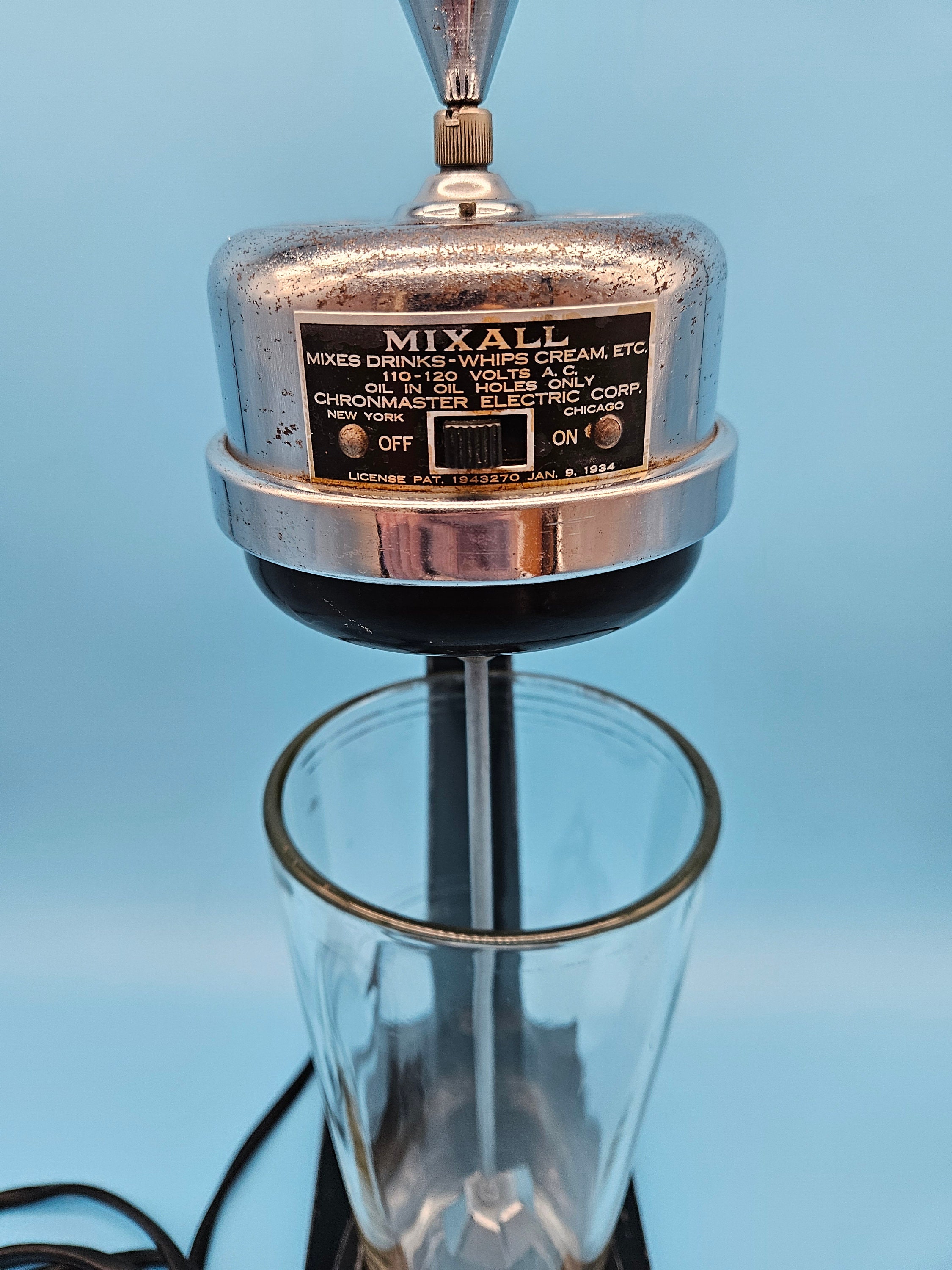 1930's mixall Drink Mixer...vintage Early Electric Bar Mixer...with ...