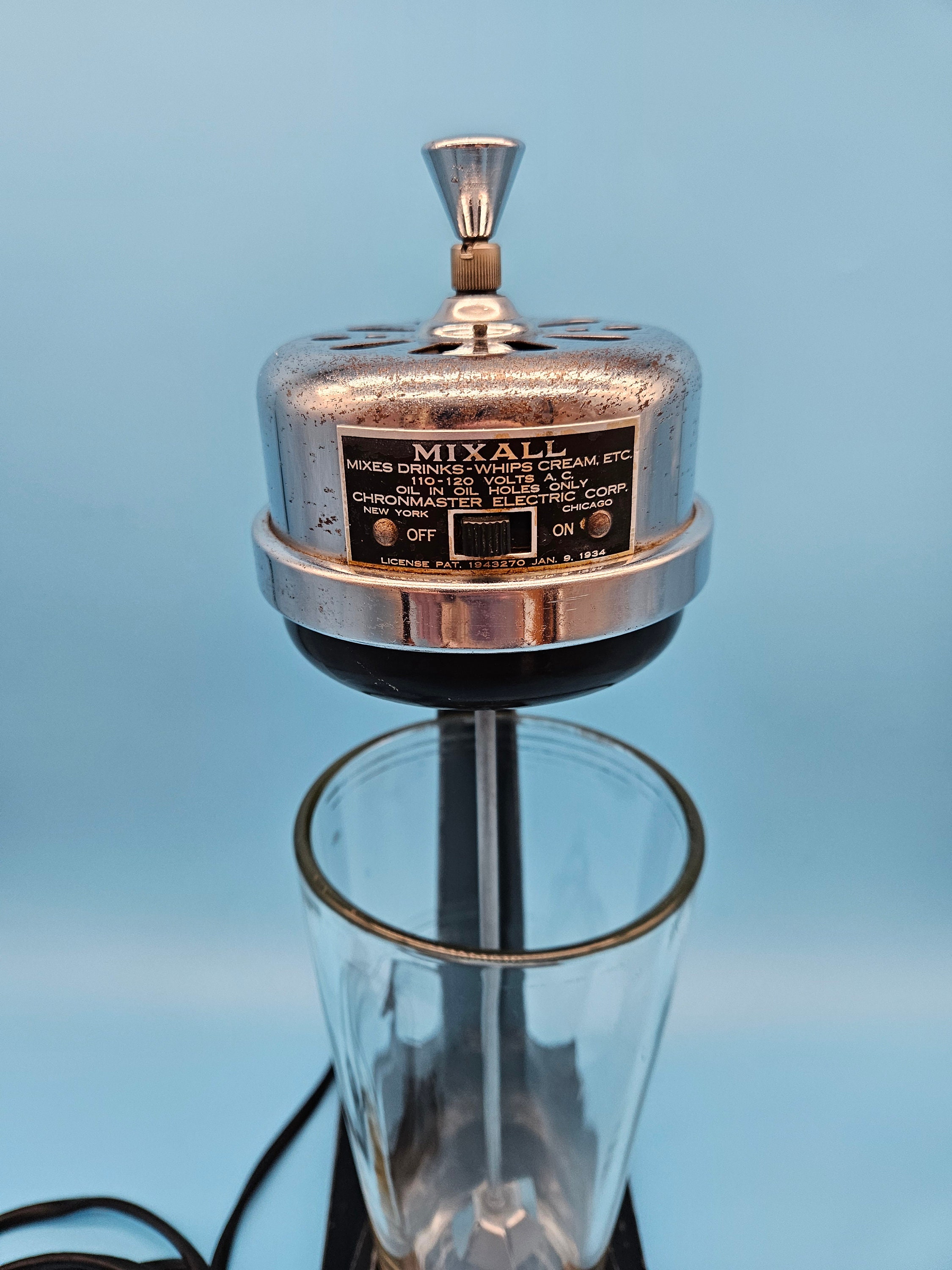 1930's mixall Drink Mixer...vintage Early Electric Bar Mixer...with ...