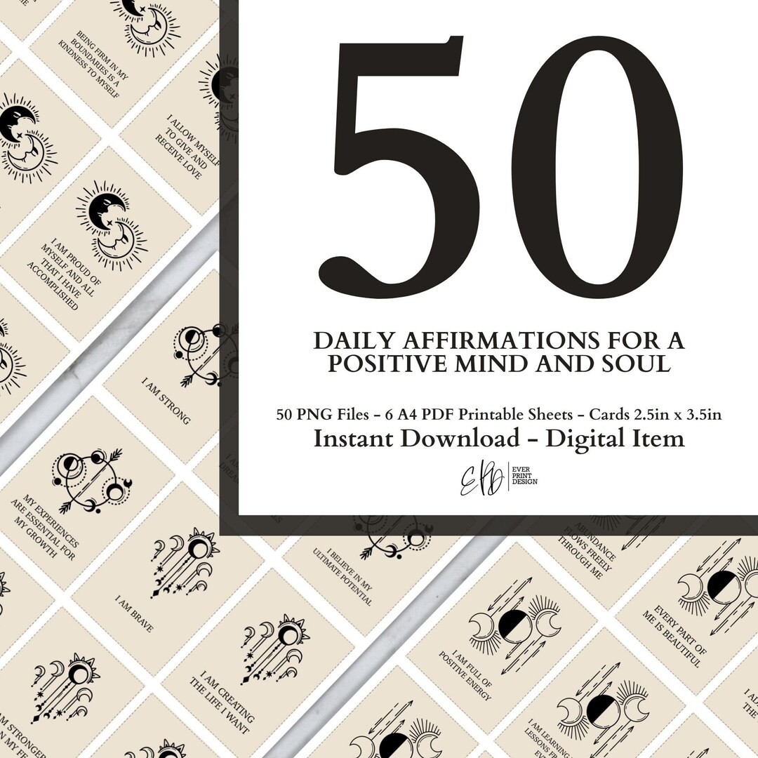 Boho Affirmation Cards Quote Cards, Daily Positive Cards for Confidence ...