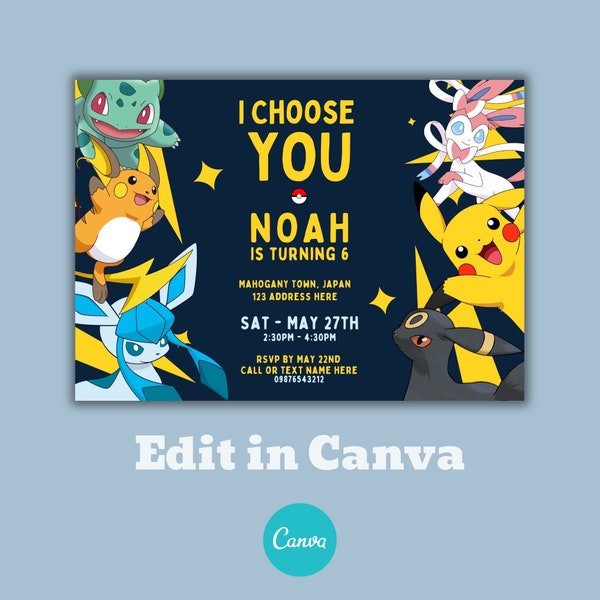 Mewtwo Birthday Invitation - Etsy Canada