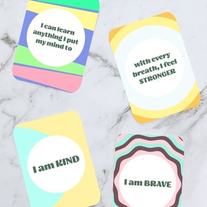Positive Affirmation Cards for Kids, Mindfulness for Kids, Quote Cards ...