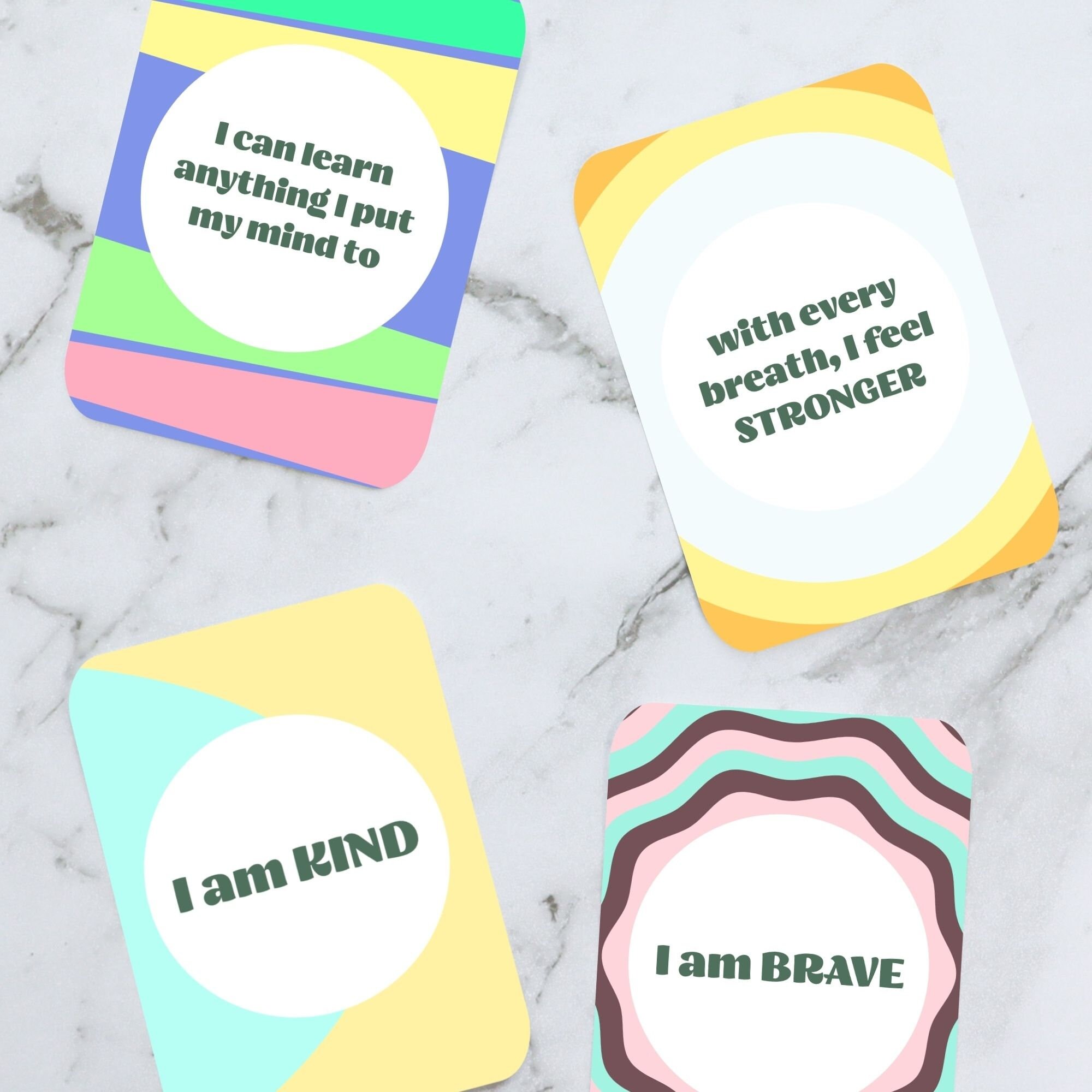 Positive Affirmation Cards for Kids, Mindfulness for Kids, Quote Cards ...