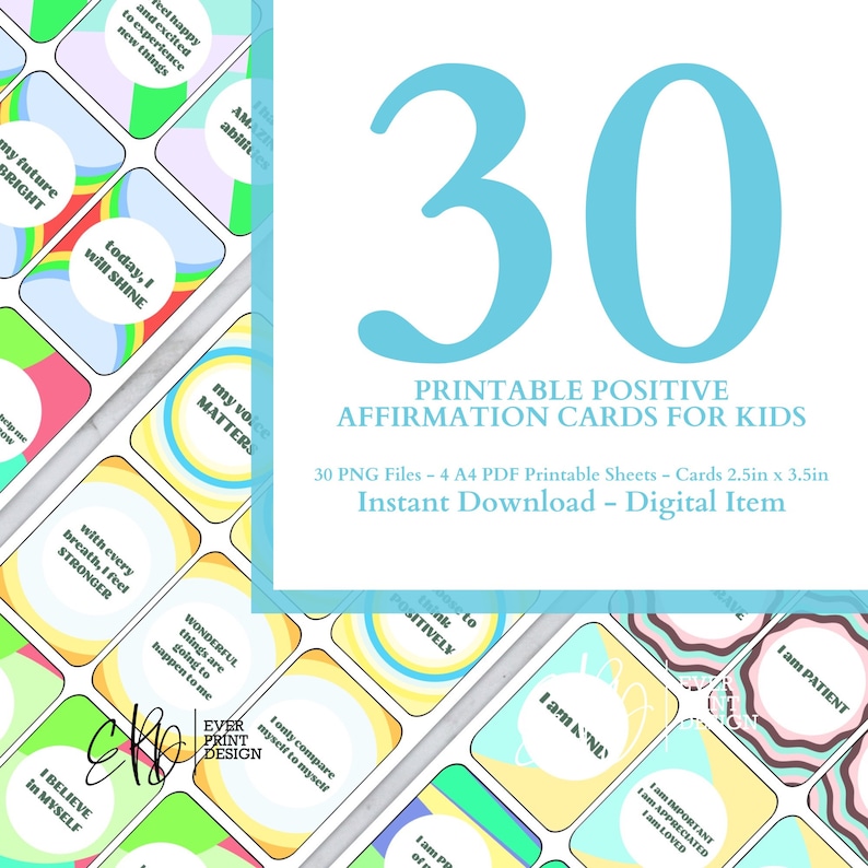 Positive Affirmation Cards for Kids, Mindfulness for Kids, Quote Cards ...
