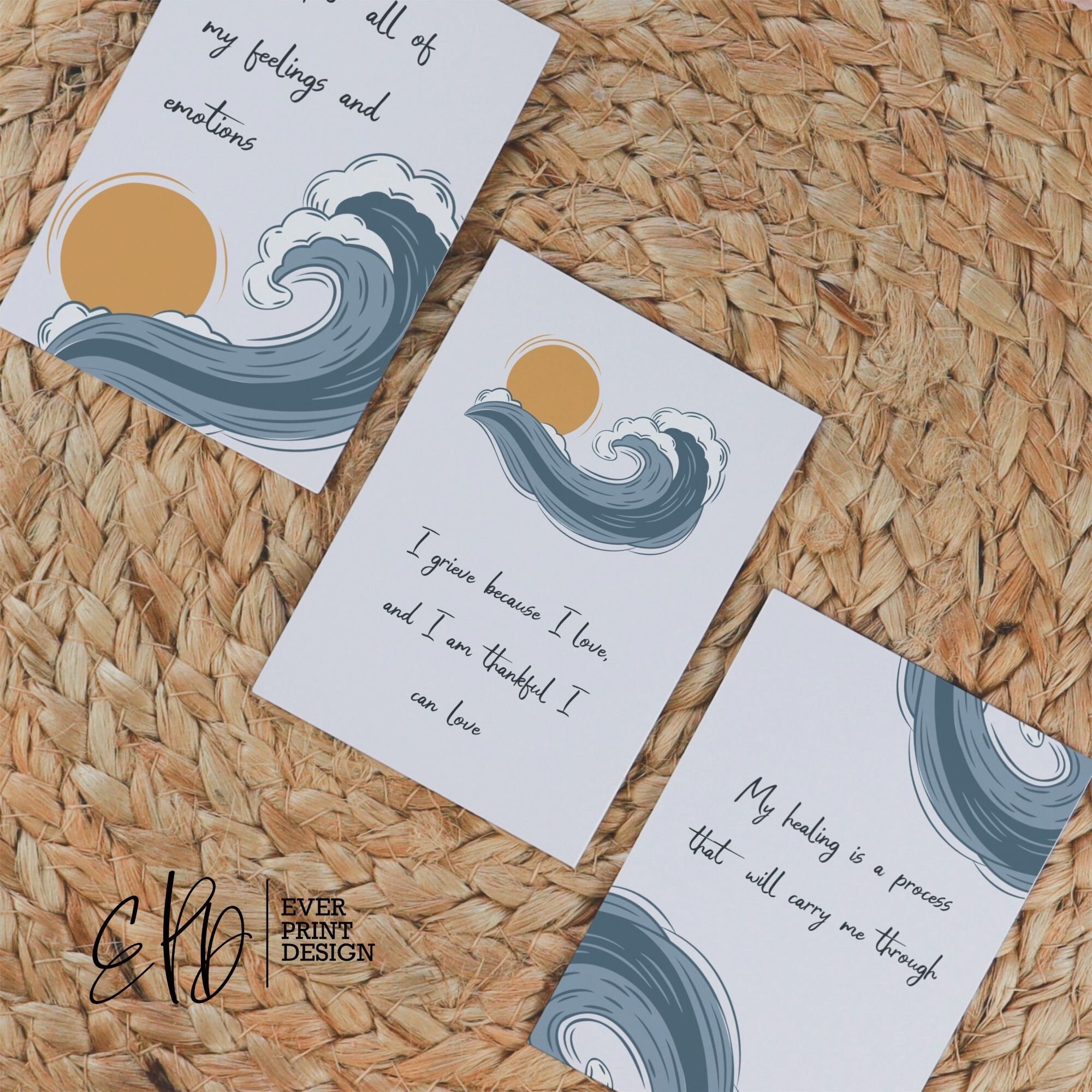 40 Grief Affirmation Cards Digital, Printable Grief Coping Cards ...