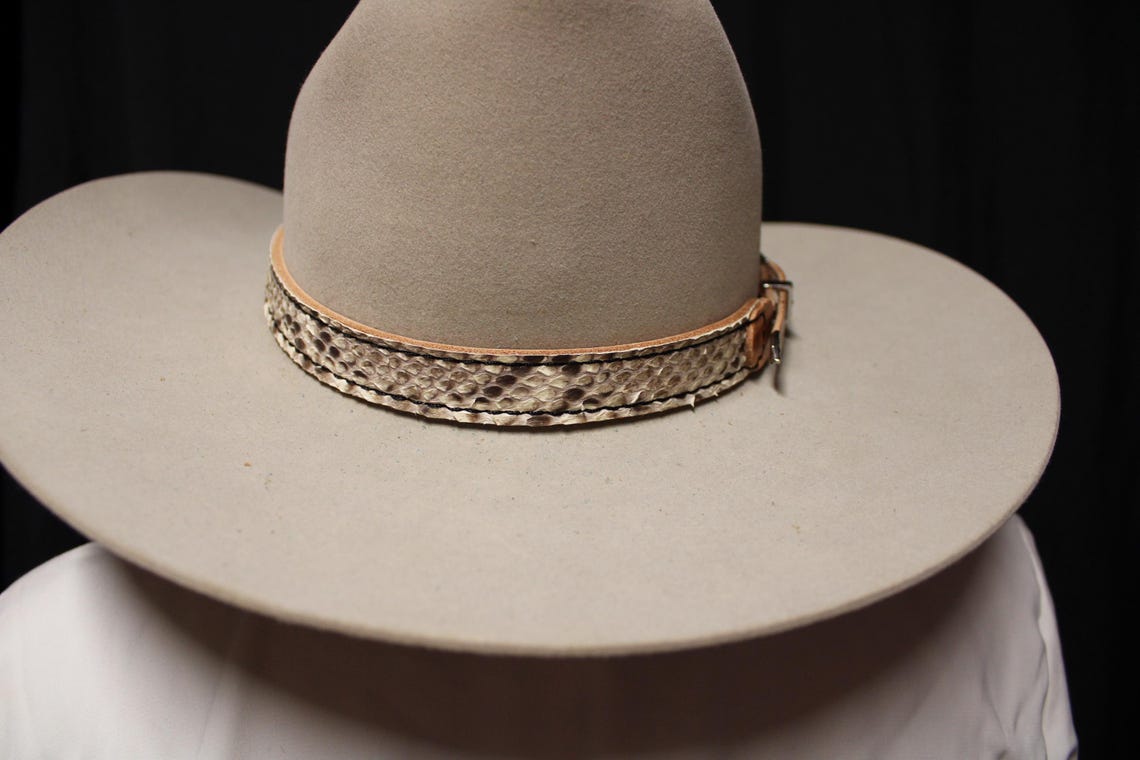 Python Snakeskin Leather Hatband - Etsy