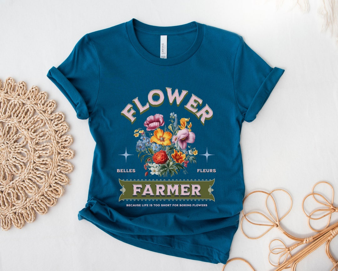Cute Flower Farmer Tshirt, Gift for Flower Gardener, Florist Gardening ...