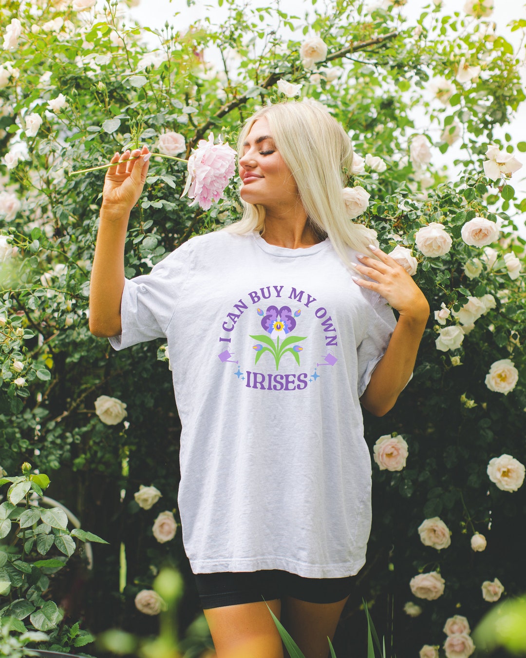Cute Iris Flower Gardener Tshirt, I Can Buy My Own Irises, Flower ...
