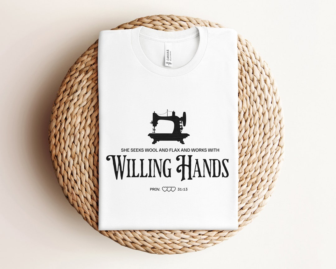 Vintage Christian Sewing Tshirt Proverbs 31 Woman She Works With ...