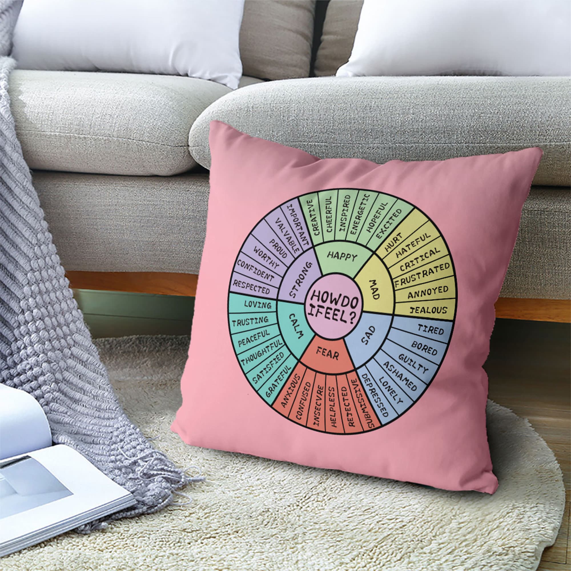 Feelings Wheel Pillow Emotions Wheel Pillow Wheel of - Etsy Canada