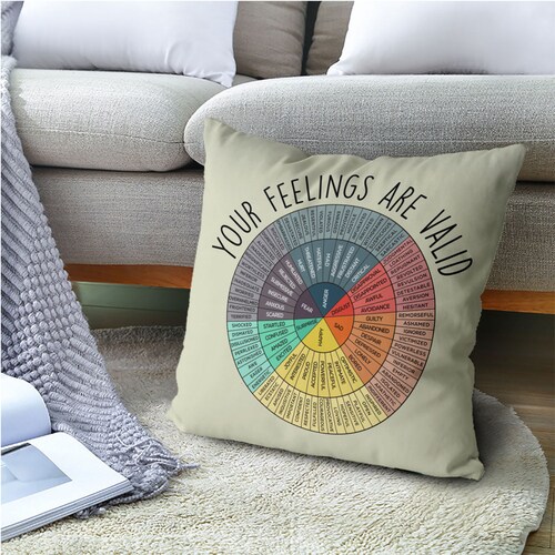 Mood Meter Pillow Feelings Chart Wheel of Emotions Throw - Etsy
