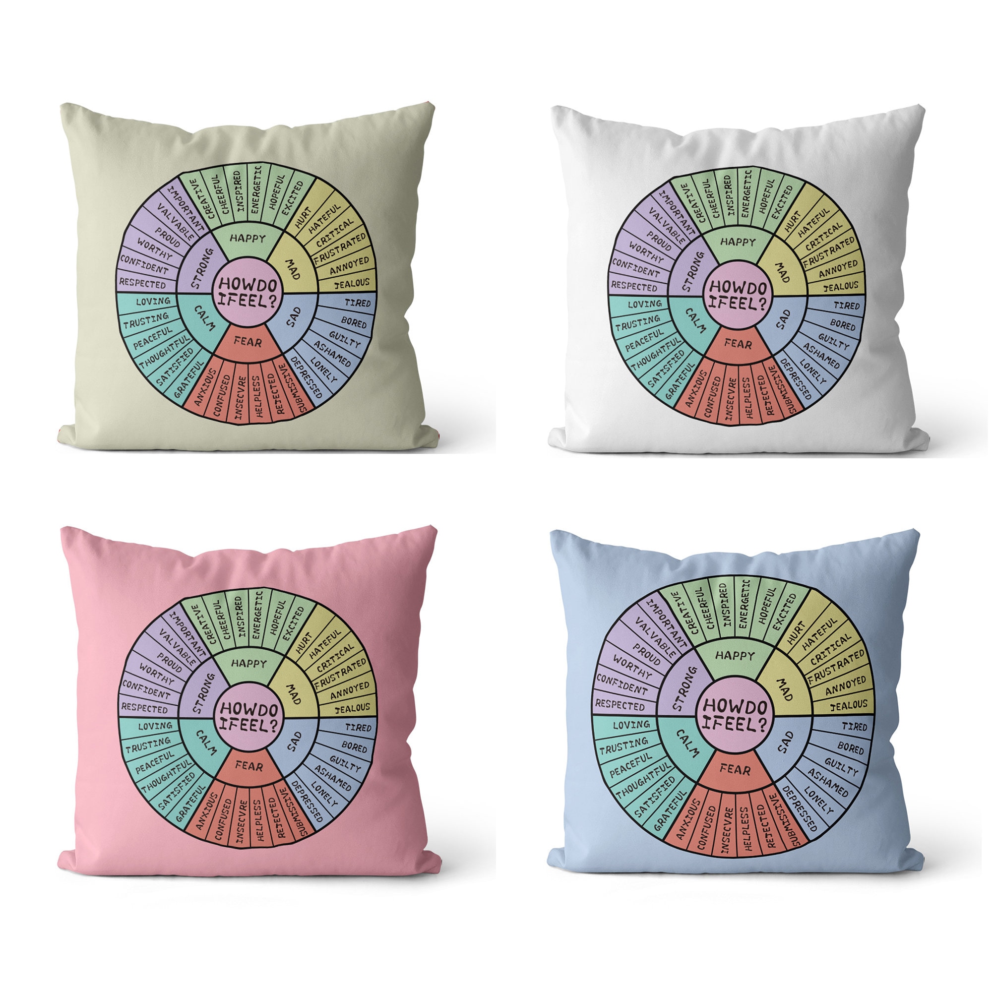 Feelings Wheel Pillow Emotions Wheel Pillow Wheel of - Etsy Australia