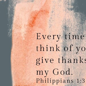 Philippians 1:3 Bible Verse - Etsy