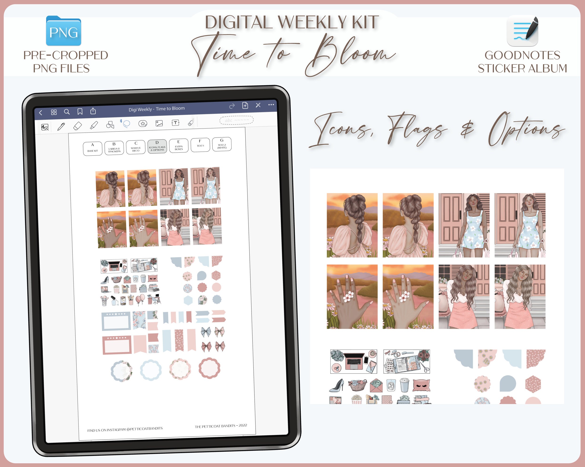 Digital Stickers for Goodnotes Weekly Planner Kit iPad Goodnotes ...