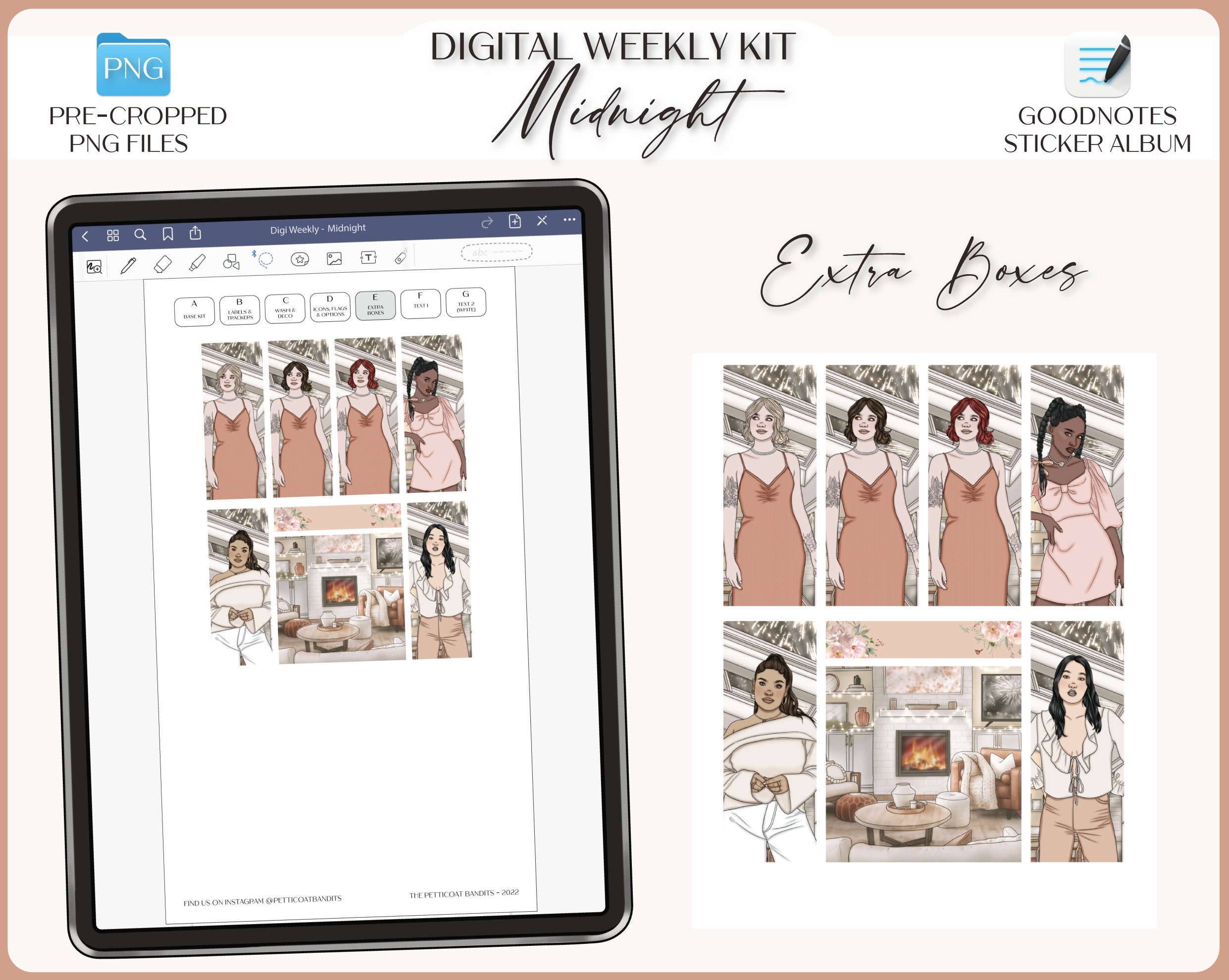 Digital Stickers for Goodnotes Weekly Planner Kit iPad Goodnotes ...