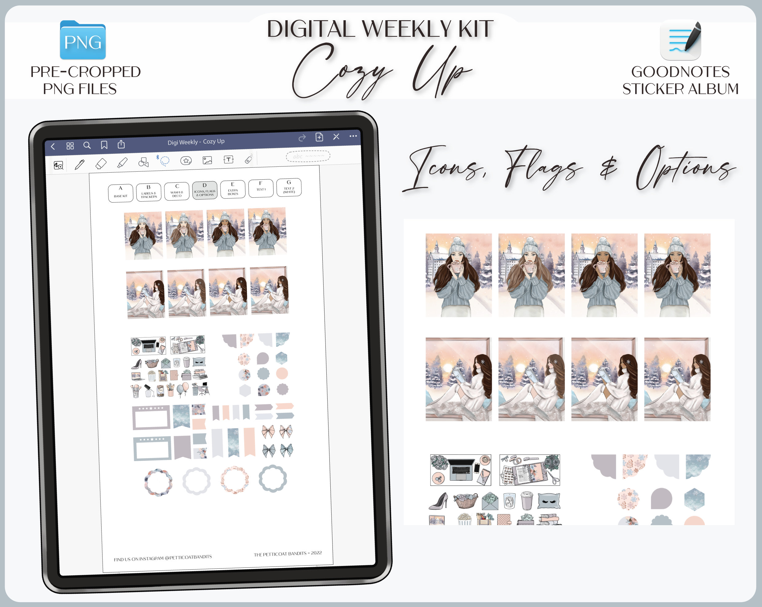 Digital Stickers for Goodnotes Weekly Planner Kit iPad Goodnotes ...