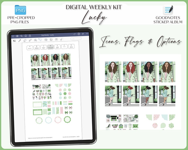 Digital Stickers for Goodnotes Weekly Planner Kit iPad Goodnotes ...
