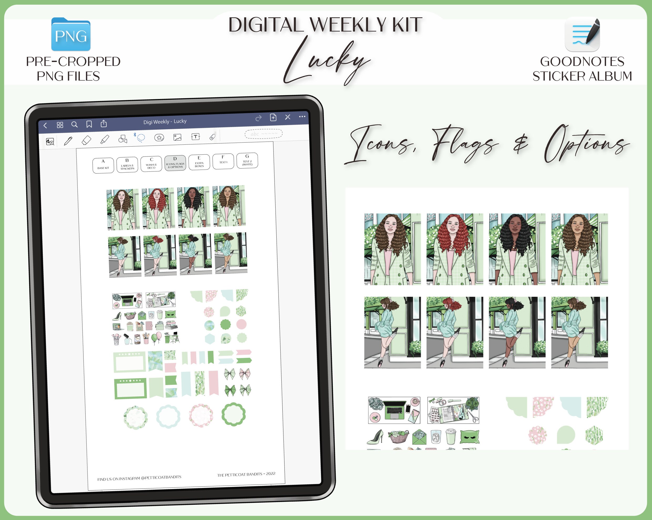 Digital Stickers for Goodnotes Weekly Planner Kit iPad Goodnotes ...