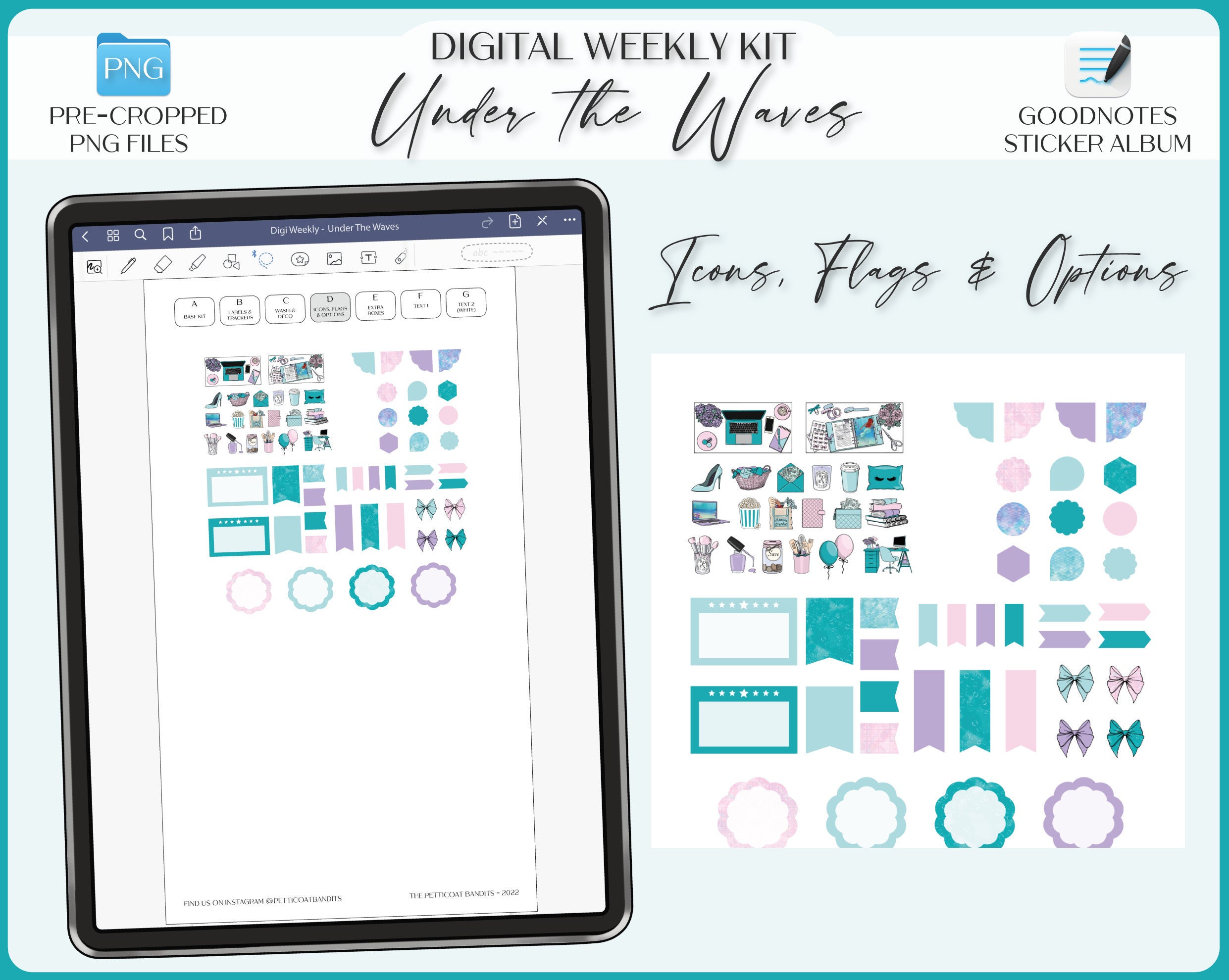 Digital Stickers for Goodnotes | Weekly Planner Kit | iPad Goodnotes ...