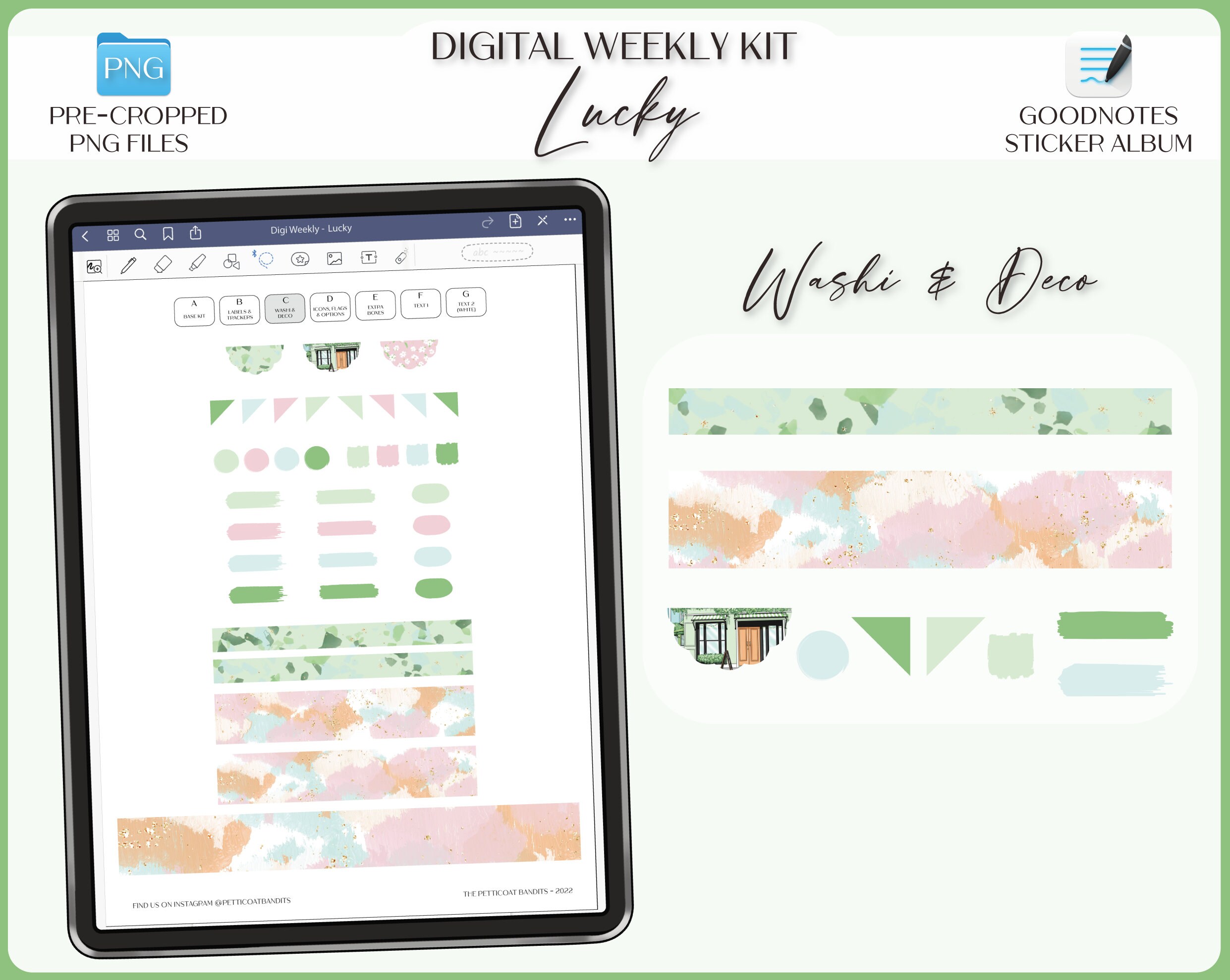 Digital Stickers for Goodnotes | Weekly Planner Kit | iPad Goodnotes ...