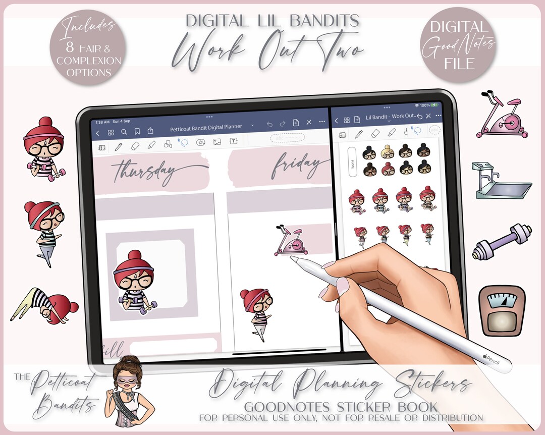 Lil' Bandit Work Out Two Digital Character Stickers - Etsy