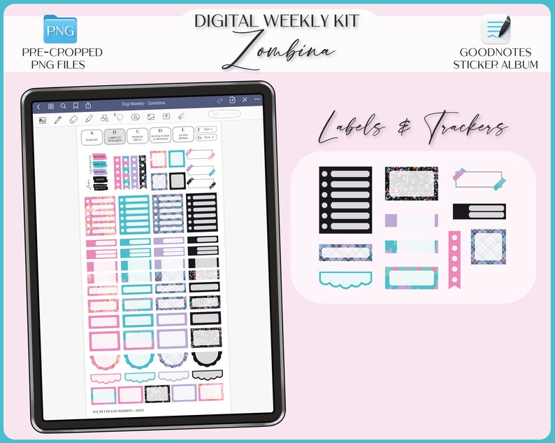Digital Stickers for Goodnotes | Weekly Planner Kit | iPad Goodnotes ...