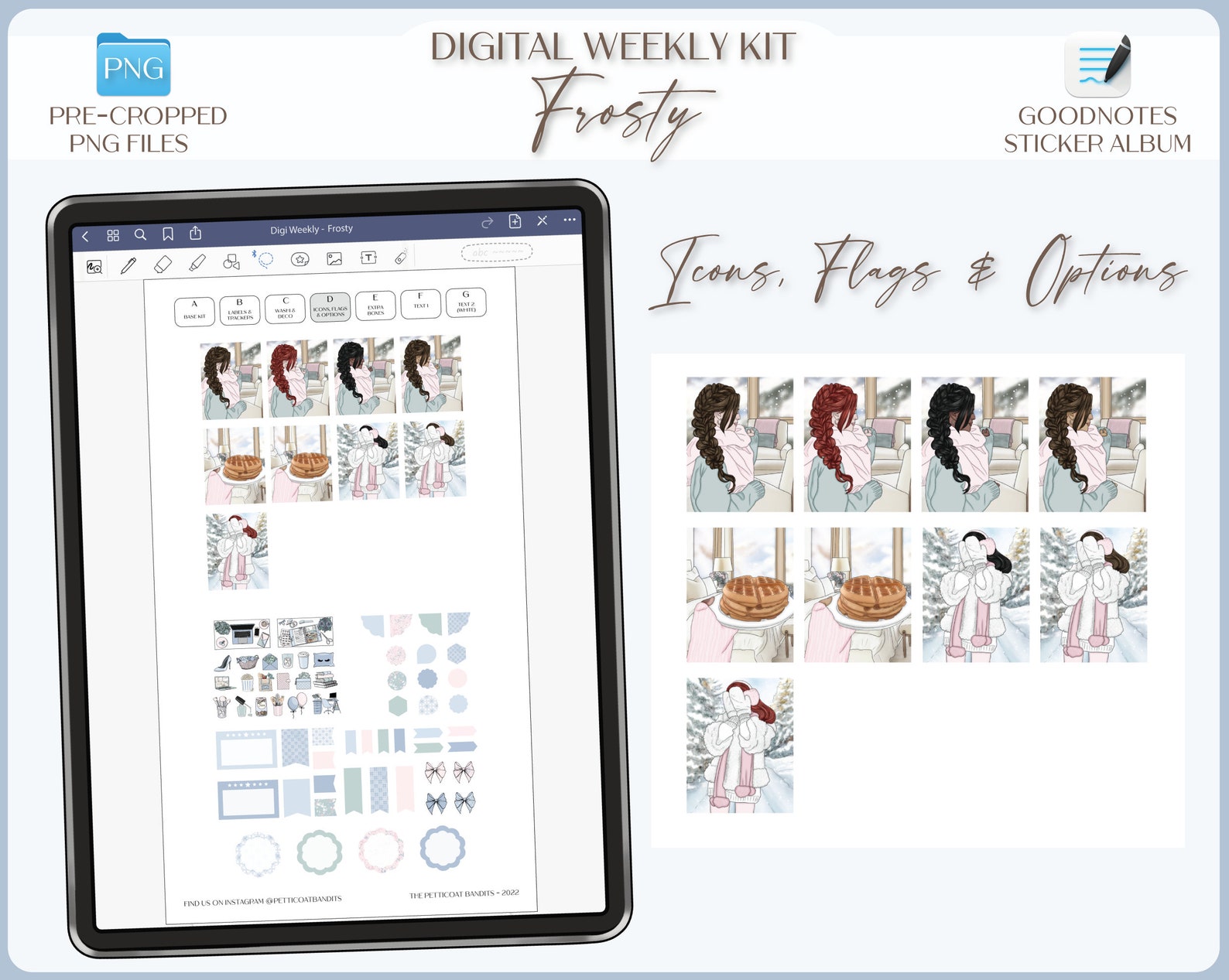 Digital Stickers for Goodnotes | Weekly Planner Kit | iPad Goodnotes ...