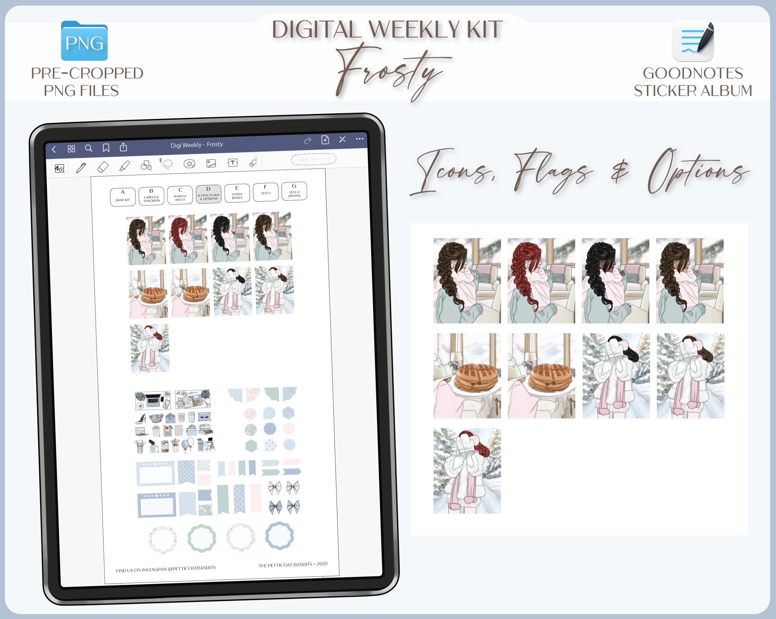 Digital Stickers for Goodnotes Weekly Planner Kit iPad Goodnotes ...