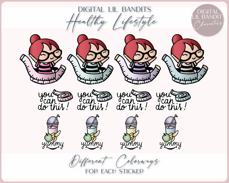 Lil' Bandit - Healthy Lifestyle | Digital Character Stickers | iPad ...