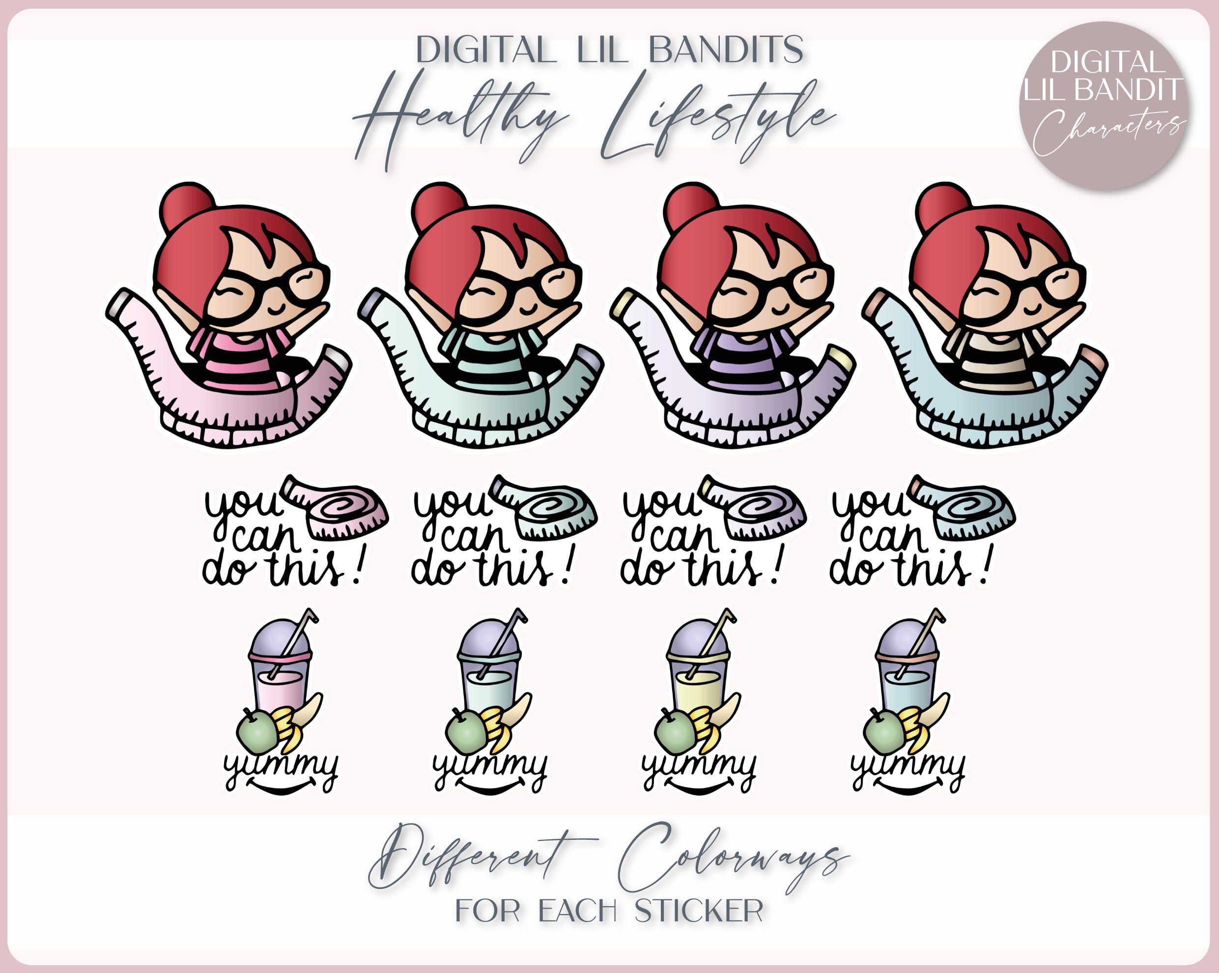 Lil' Bandit - Healthy Lifestyle | Digital Character Stickers | iPad ...