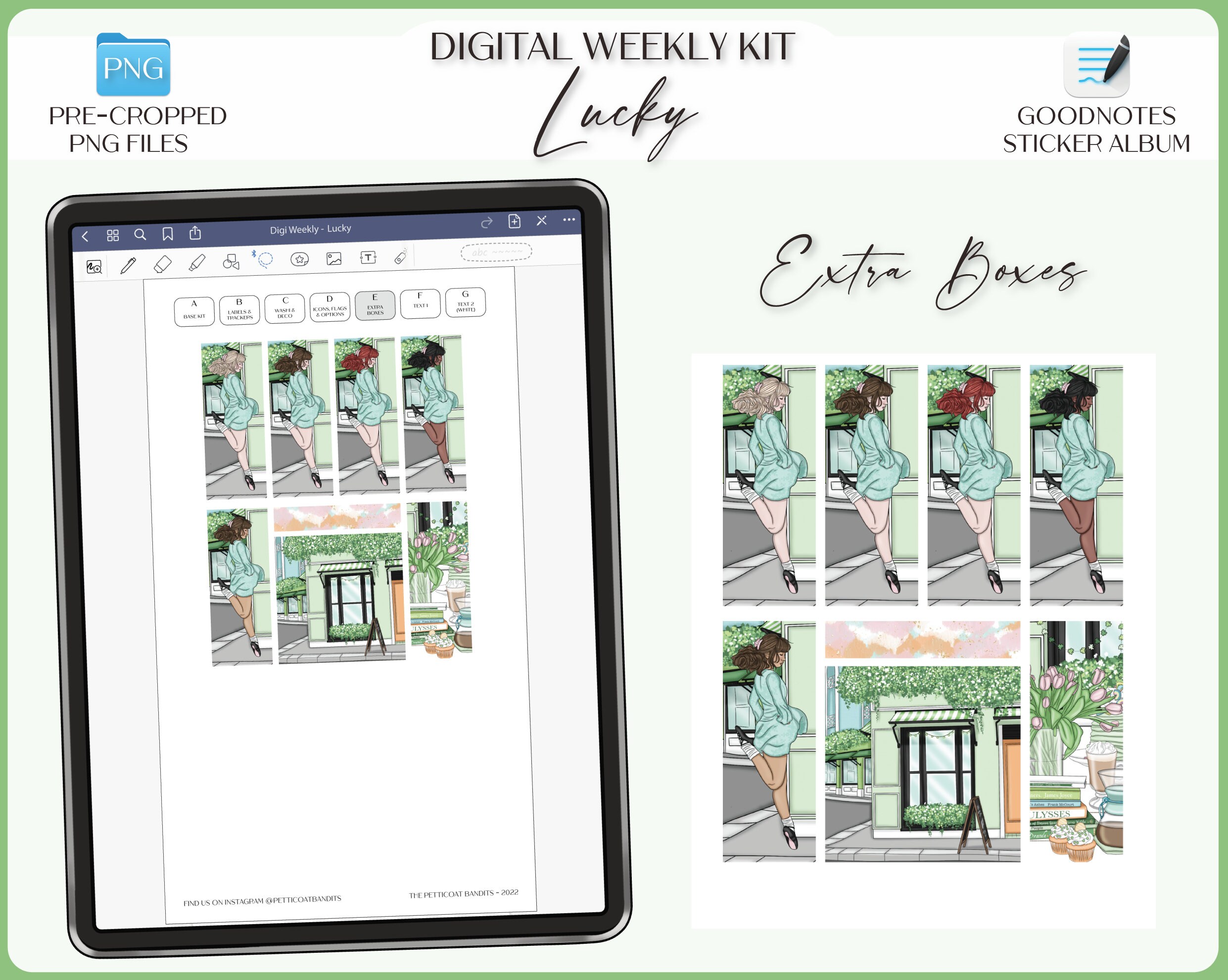 Digital Stickers for Goodnotes | Weekly Planner Kit | iPad Goodnotes ...